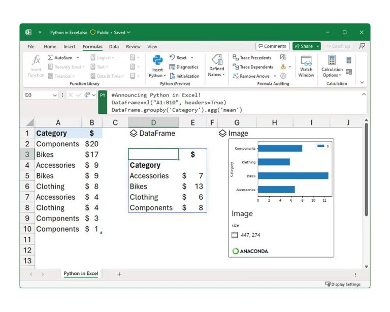 Python arrive au cœur d’Excel